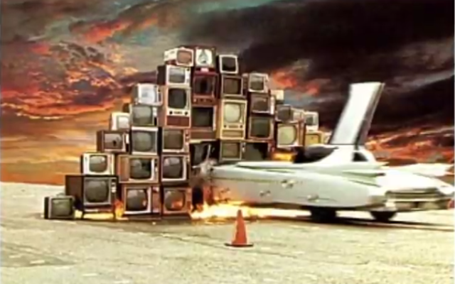 "Media Burn": Artists Drive a Cadillac through Burning Wall of TVs ...